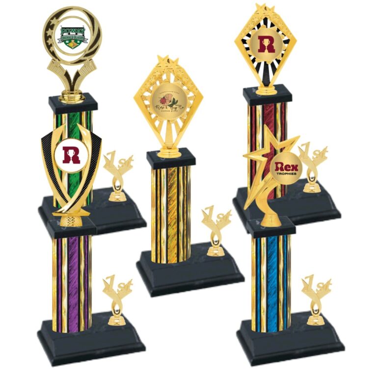 Custom Insert Figure on Wide Column with Trim Trophy — Rex Trophies