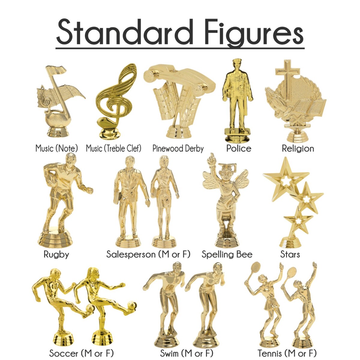 Standard Figure Two-Tier Wide Column Trophy