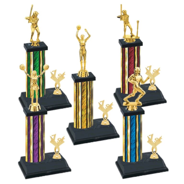 Figure on Wide Column with Trim Trophy — Rex Trophies