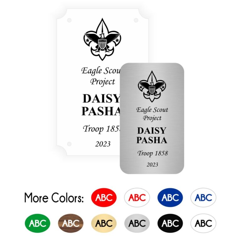 Eagle Scout Project Plate - Plastic Portrait Style