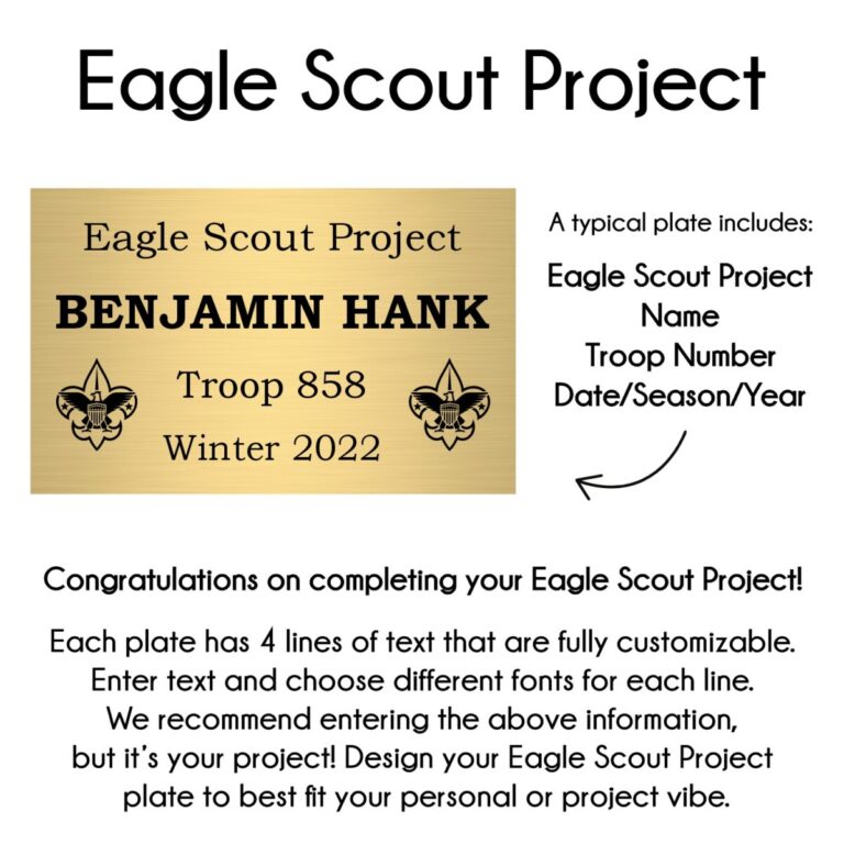 Eagle Scout Project Plate - Laser-Engraved Double Logo Style
