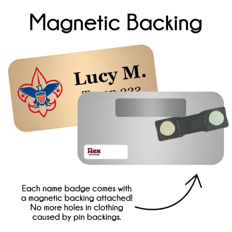 Boy Scout Troop Name Badges — Rex Trophies